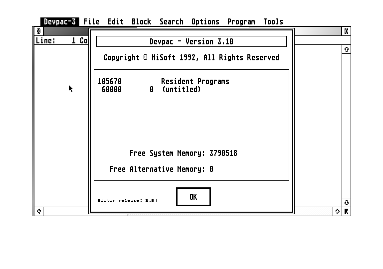 Devpac v3.10 (1992)(HiSoft) - ROMs Atari ST - Atari ST - Applications ...